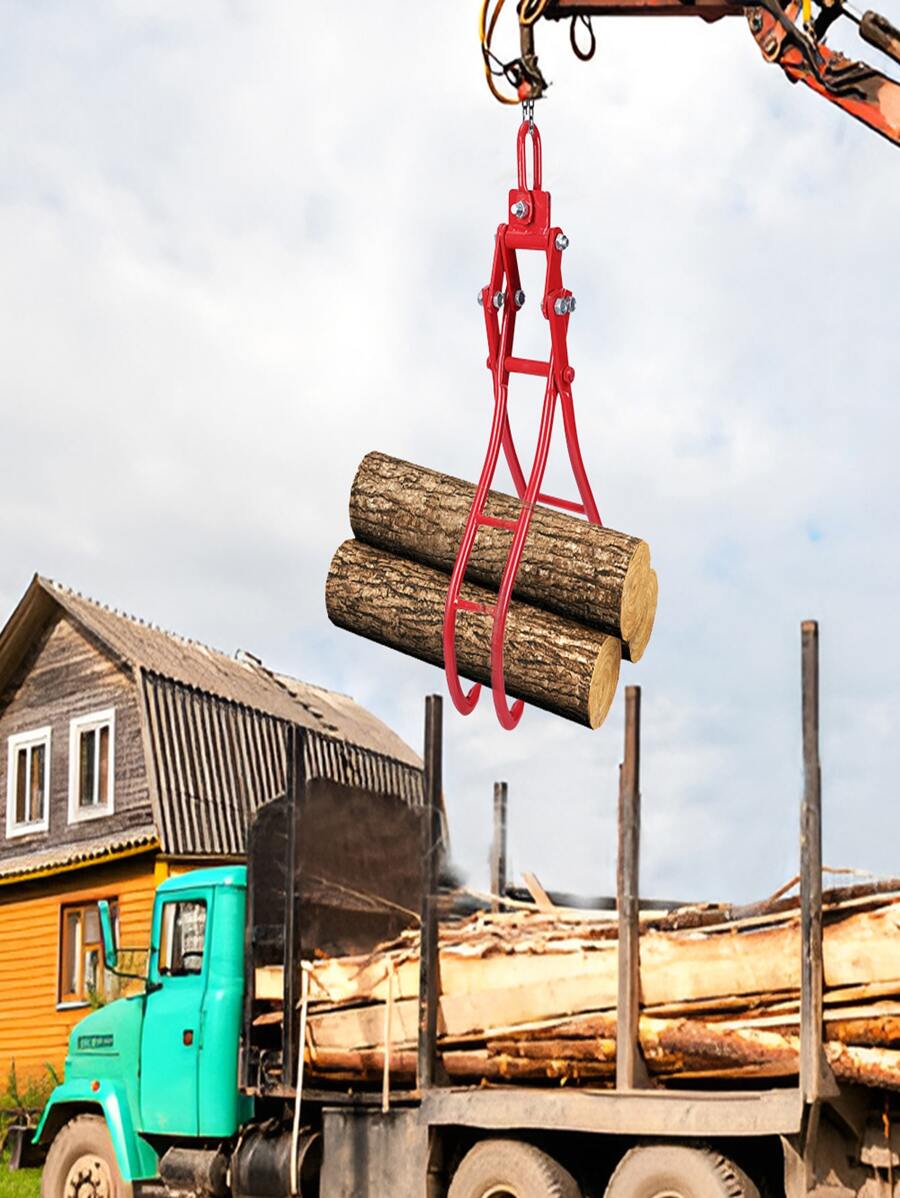 4 Claws Log Lifting Tongs with 1 Pair Gloves, Heavy Duty Grapple Timber ...