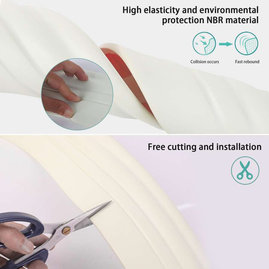 Flexible Baseboard Molding Trim Peel and Stick Self Adhesive, 16.4 ft x ...