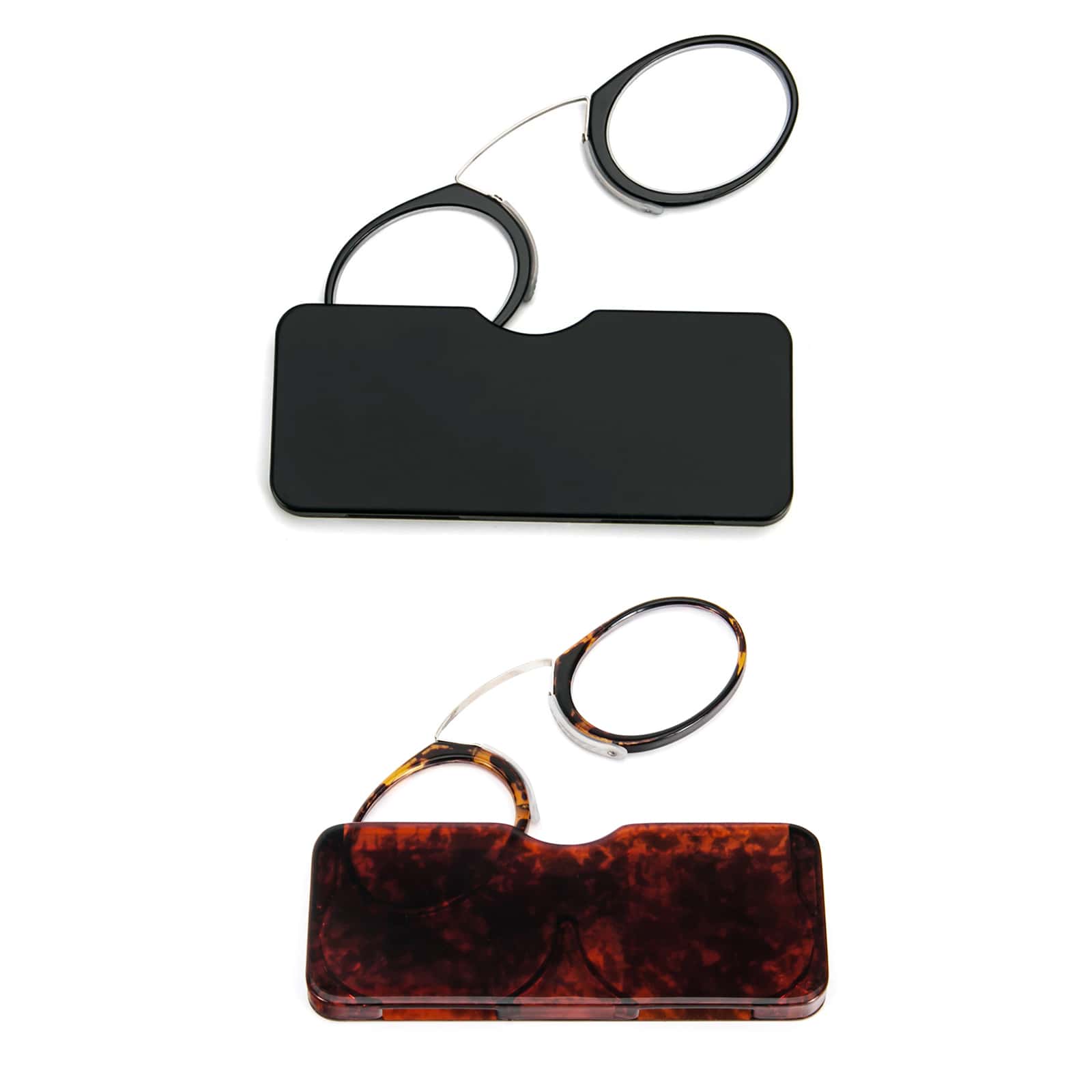 2 Pairs Armless Reading Glasses Clip on Nose Mini Thin Compact Readers ...