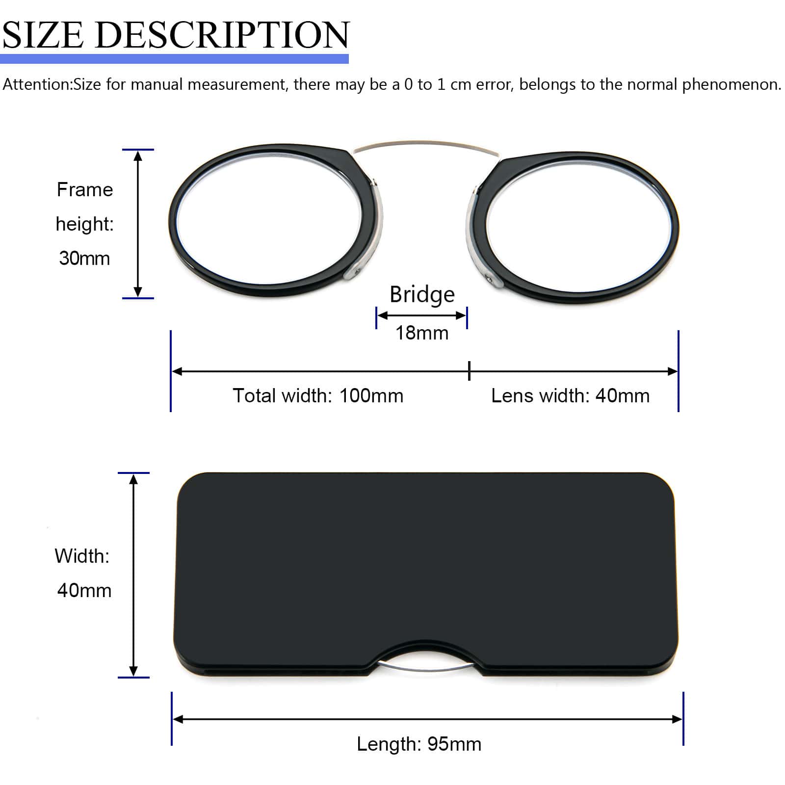 2 Pairs Armless Reading Glasses Clip on Nose Mini Thin Compact Readers ...