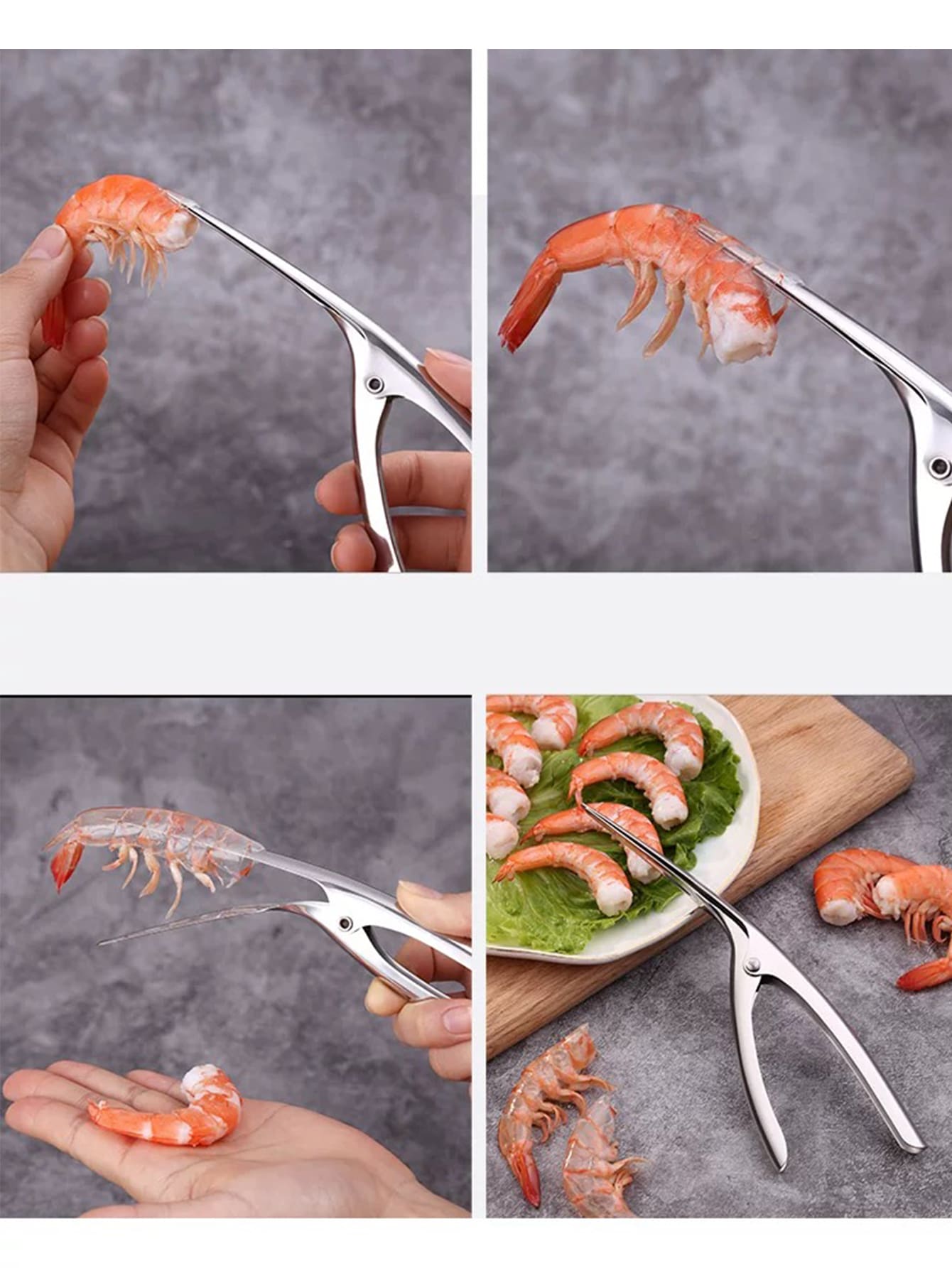 1Pcs Kitchen Appliance Stainless Steel Shrimp Peeler Prawn Peeler Line ...