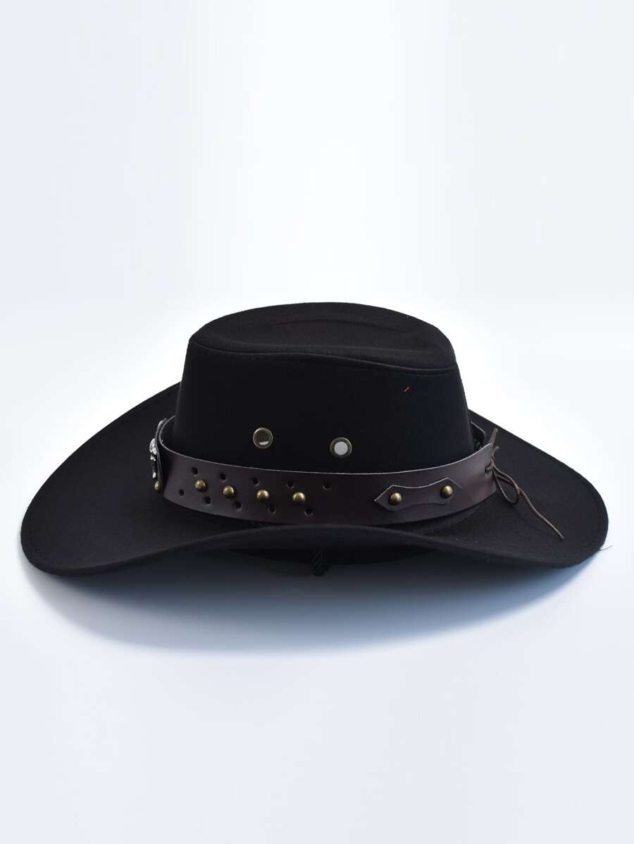 Cow Head Decorate Western Cowboy Hat For Men Women Cow Girl Fedoras Hat ...