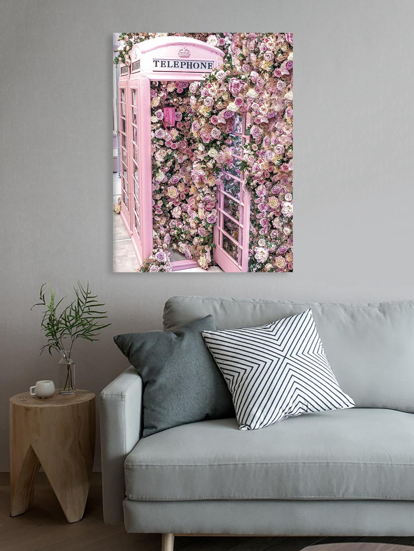 1pc Canvas Pink Posmter Prints,Pink Wall Art Picture Canvas Painting ...