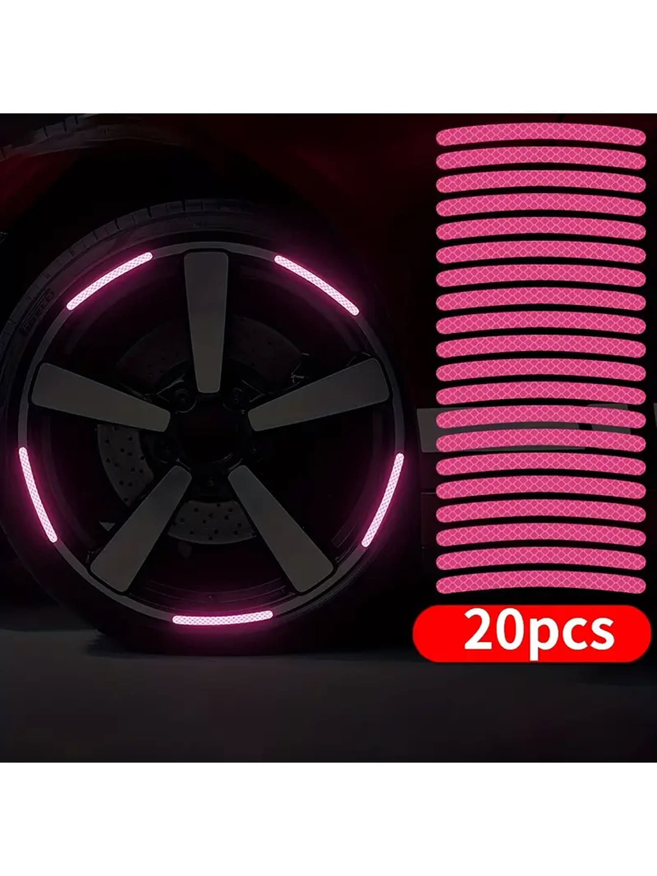 20pcs Pink Reflective Strips For Wheel | SHEIN USA