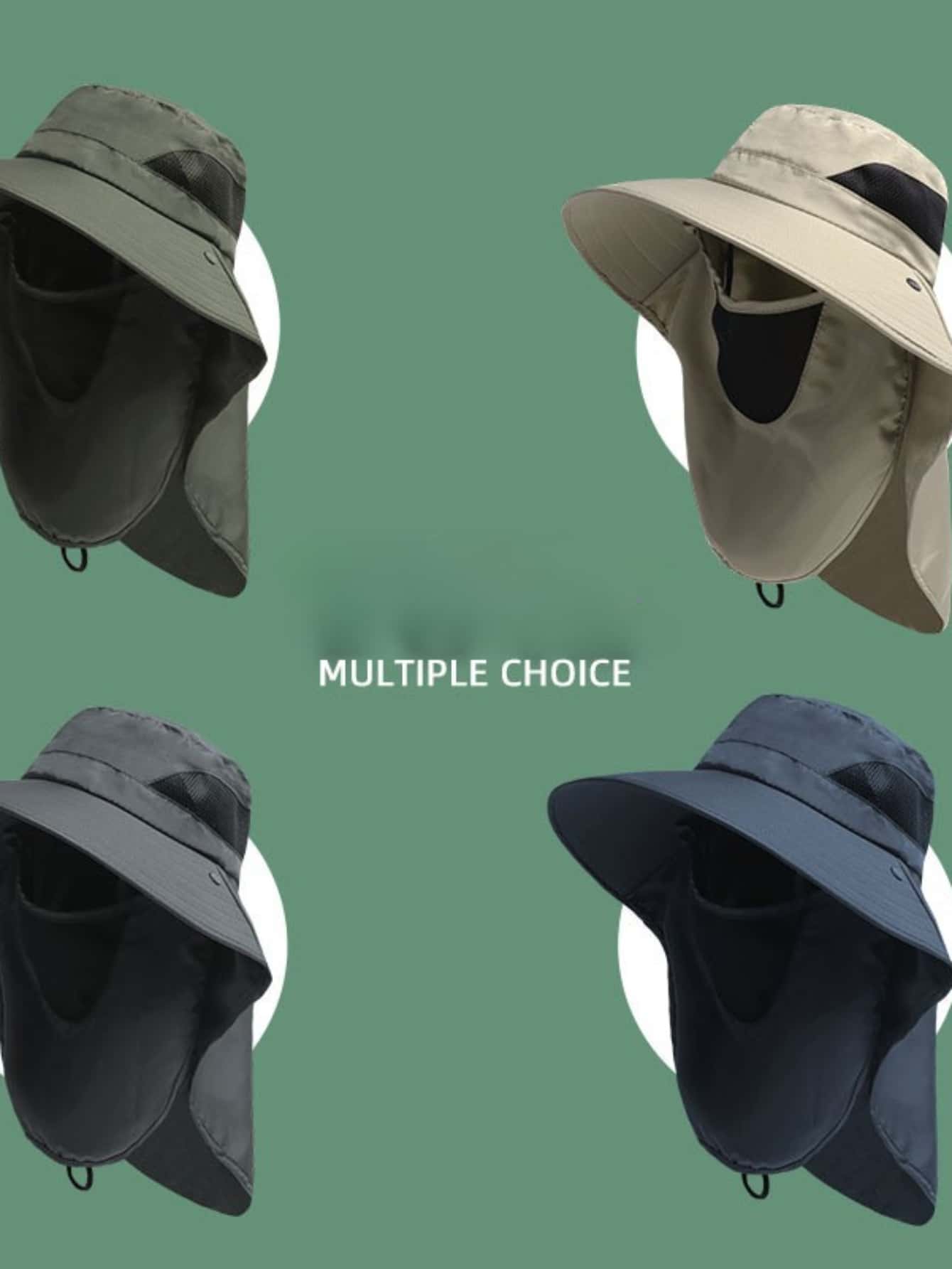 Men's Fishing Cap With Face Face Shield Visor Sun Hat For Outdoor ...