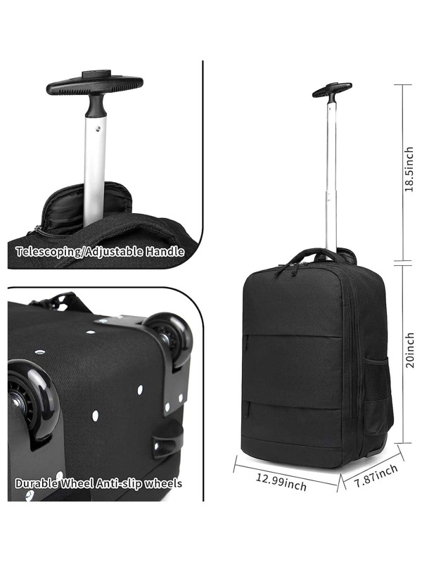 Rolling Backpack,Travel Backpack with Wheels Roller Backpack Wheeled ...