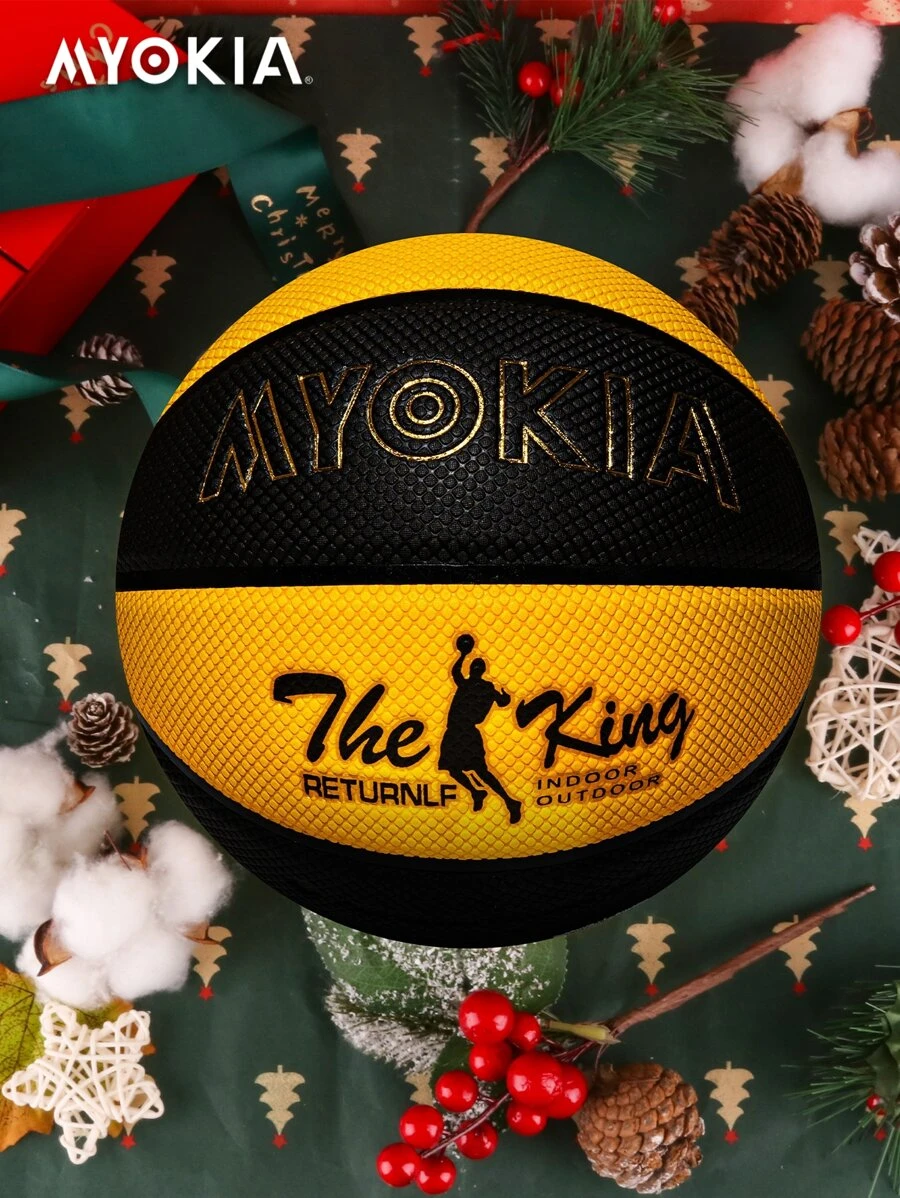 Black and Yellow Indoor and Outdoor Basketball Ball - Butyl Rubber ...