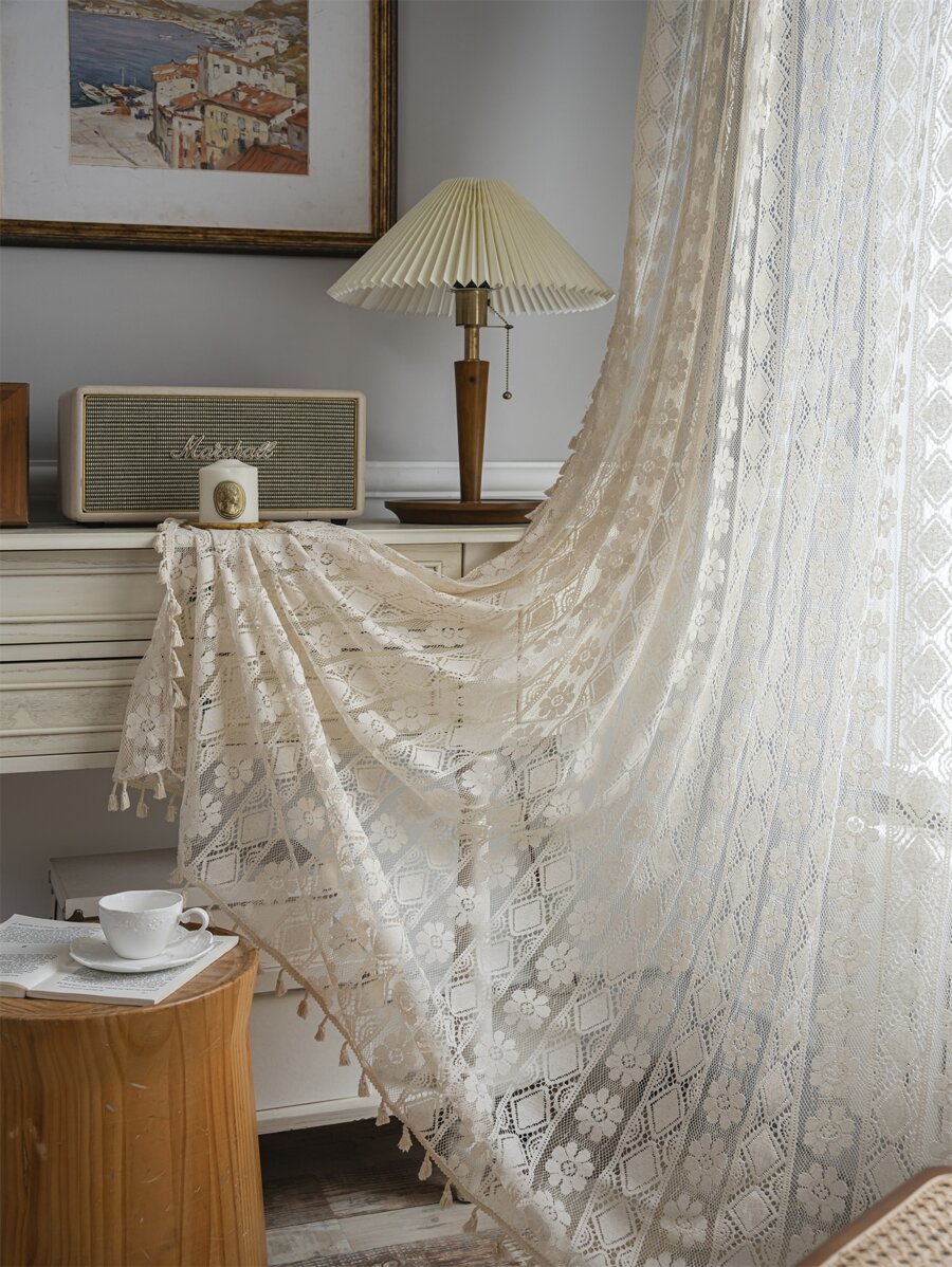 1pc Hollow Out Lace Window Curtain | SHEIN USA