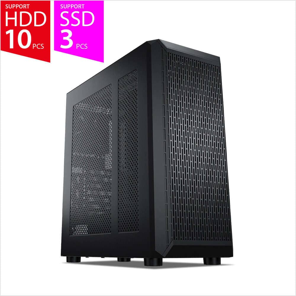 PC Case Mid-towwer Computer Gaming Case With 4 Fans & GPU Vertical ...