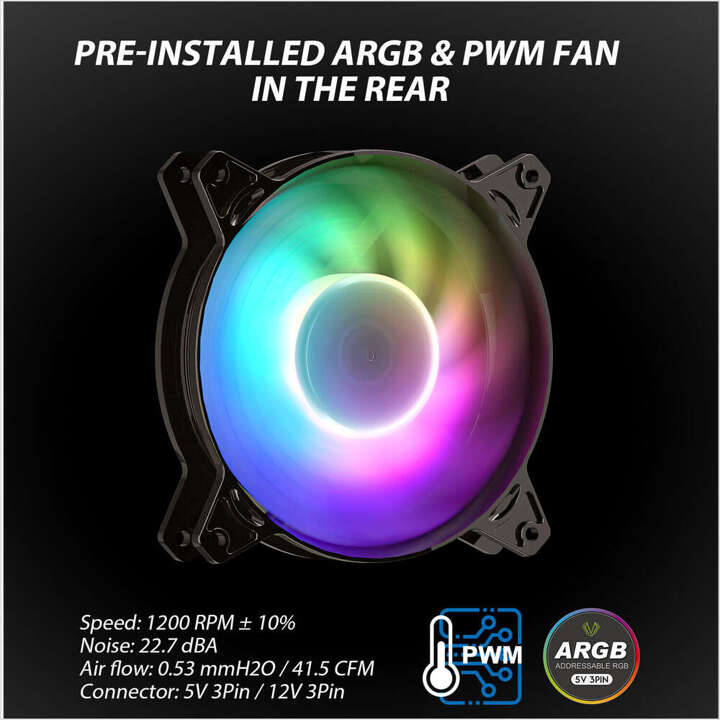 Vetroo M03 Micro ATX Gaming PC Case Compact Computer Case w/ 3x 120mm ...