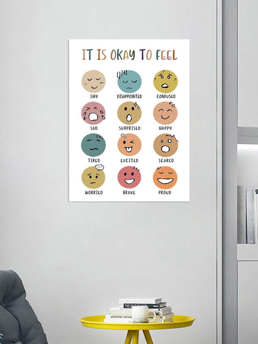 1pc Abstract Expression And Emotion Pvc Waterproof Self-adhesive Wall ...