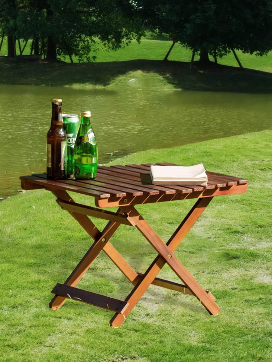 Wooden Folding Side Table, Adirondack Square Small Table Coffee End ...