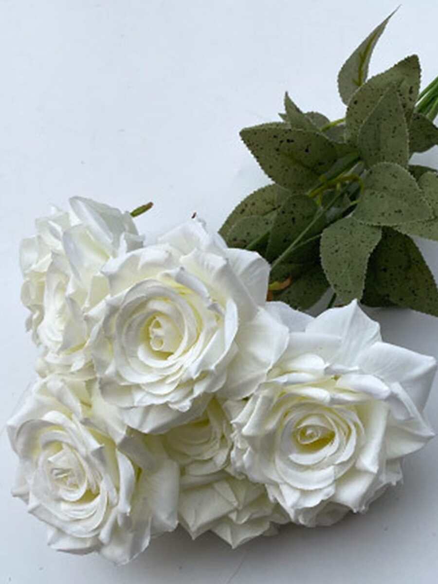 1 Bundle Artificial Roses Flowers 9 Heads Arrangement Silk Bouquet For ...