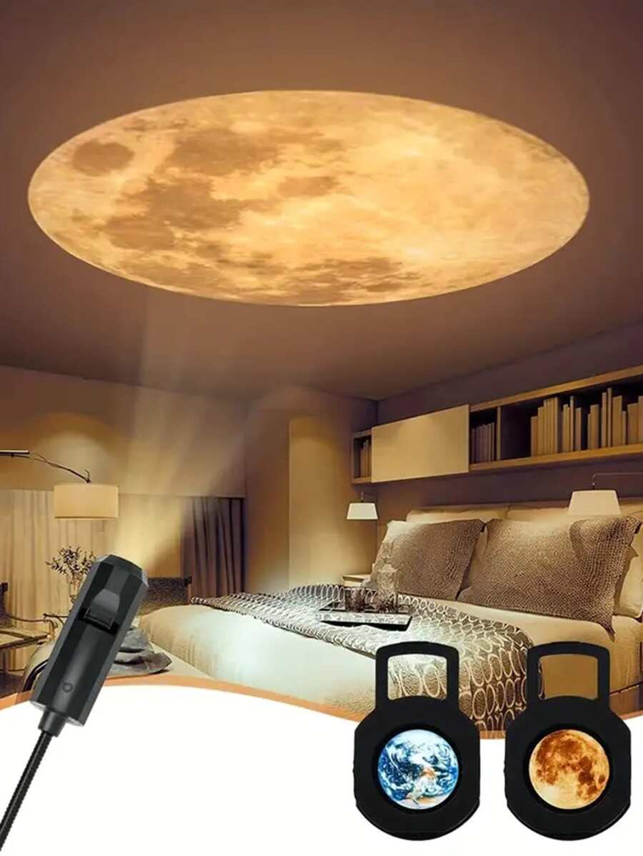 1pc/lot Starry Sky Moon Projection Lamp With Moon Logo, Welcome Light ...