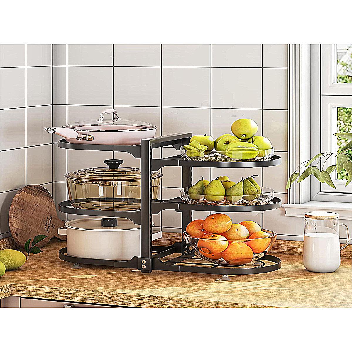6 Tier Pots and Pans Lid Organizer Rack Holder, Adjustable Pot ...