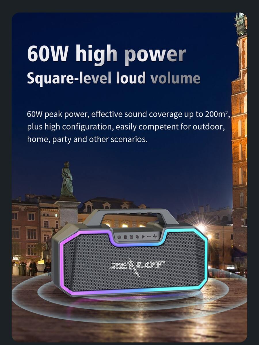 Zealot S57 60W Portable Wireless Speaker Loud Wireless Speaker with ...