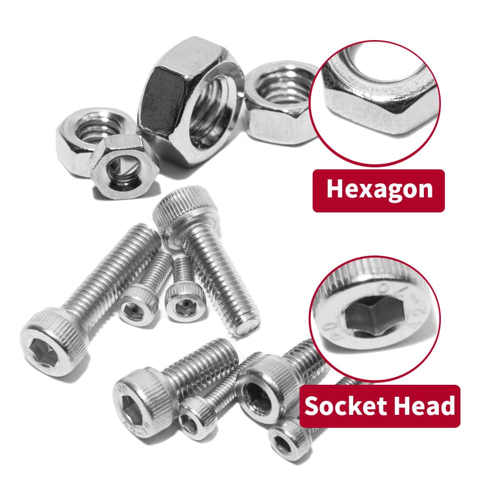 912PCS Bolts and Nuts Kit - M3 M4 M5 M6 Screw Assortment Set - Hex ...