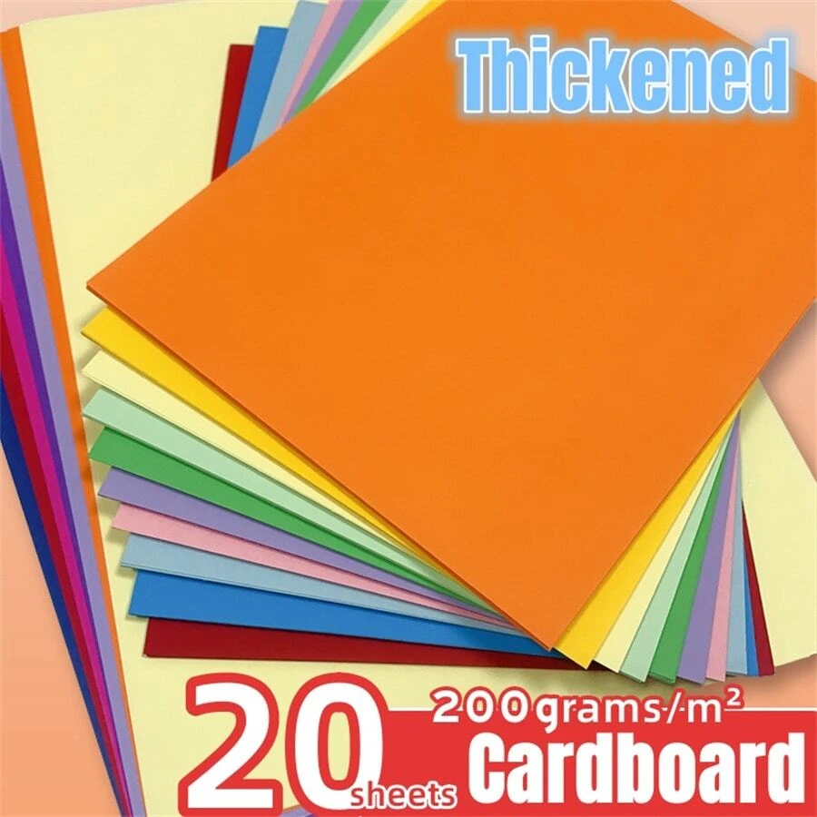 20pcs A4 Size Colored Hard Cardboard For Diy Greeting Card, Paper Craft ...