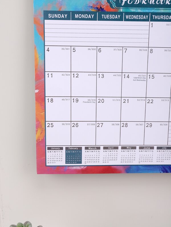 1pc 2024 Countdown Calendar English Wall Calendar Planner Notebook Desk ...