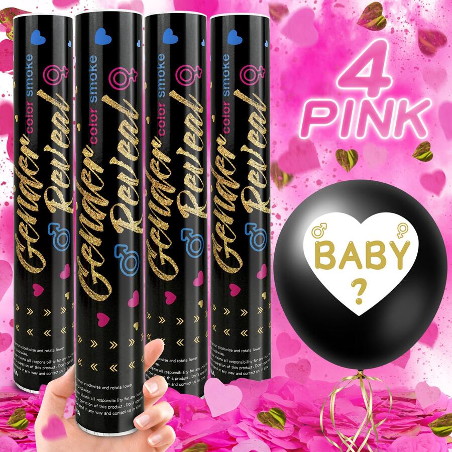 Gender Reveal Powder Confetti Cannon & Confetti Balloon-100% Safe ...