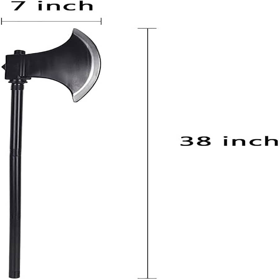 Halloween Weapons Grim Reaper Executioner's Axe Medieval Costume Battle Axe with Collapsible ...