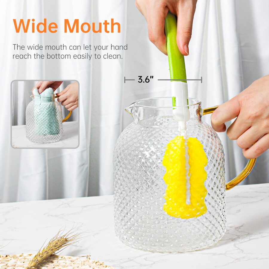 Glass Pitcher Zbufan 60oz Glass Pitcher With Lid And Spout 18l Glass Water Pitcher Iced Tea