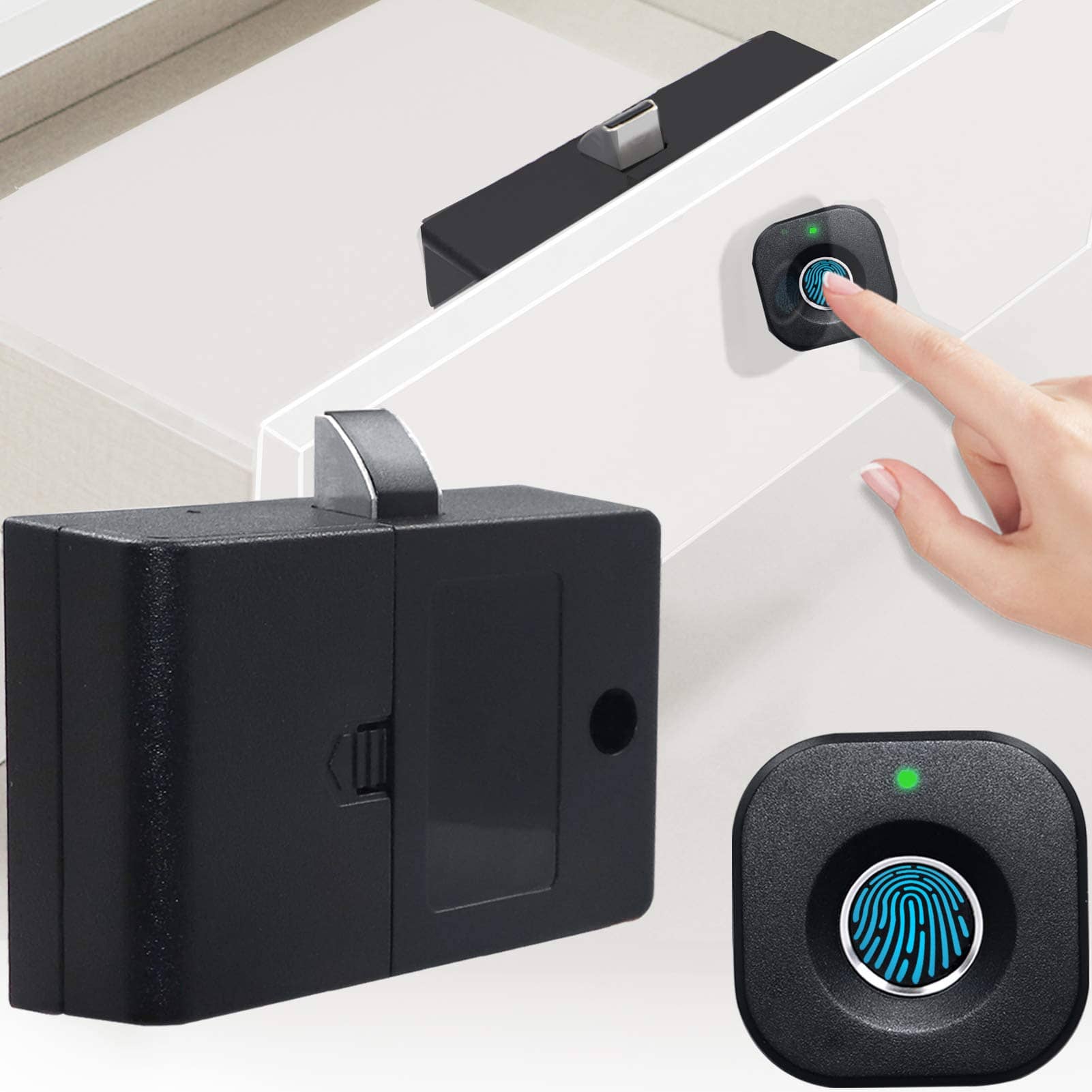 Fingerprint Cabinet Lock, Biometric Smart Lock, Keyless Hidden Drawer ...