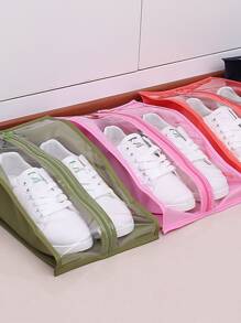 1pc Zipper Shoes Storage Bag, PVC Portable Shoes, Waterproof and ...