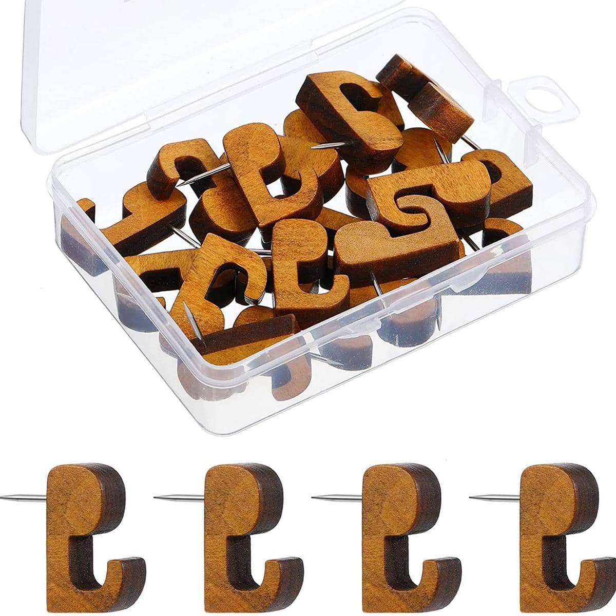 20 de madera Gancho empuje pines dibujo pines para corcho Tablero ...