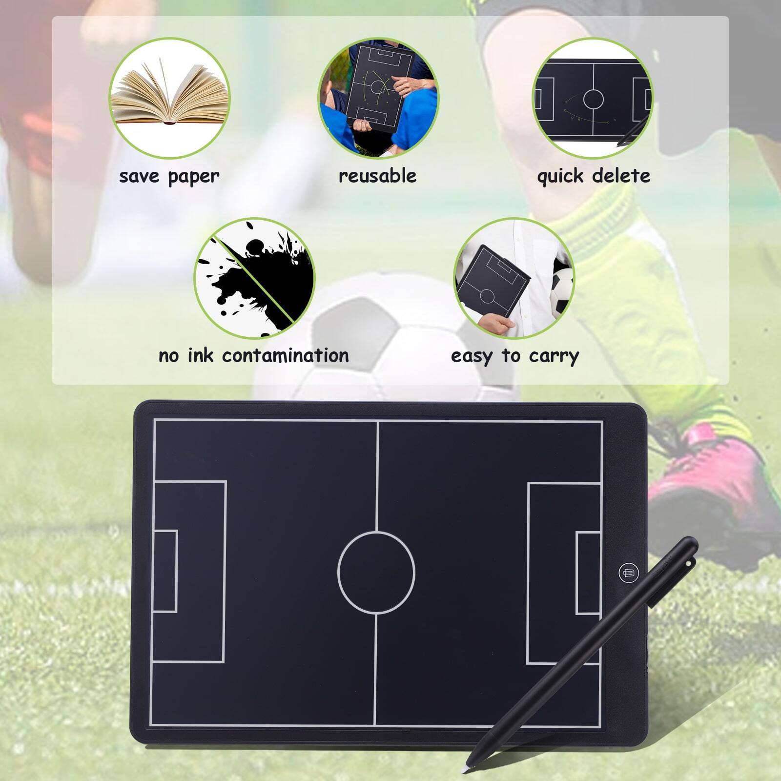 15" LCD Electronic Football Trainer Board Digital Tactic Marker Board ...