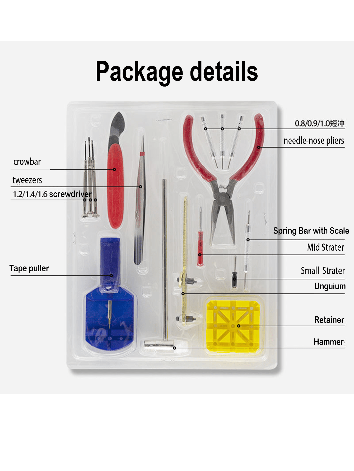 16 PCS Watch Repair Kit Spring Bar Tool Set Watch Repair Tool Kit ...