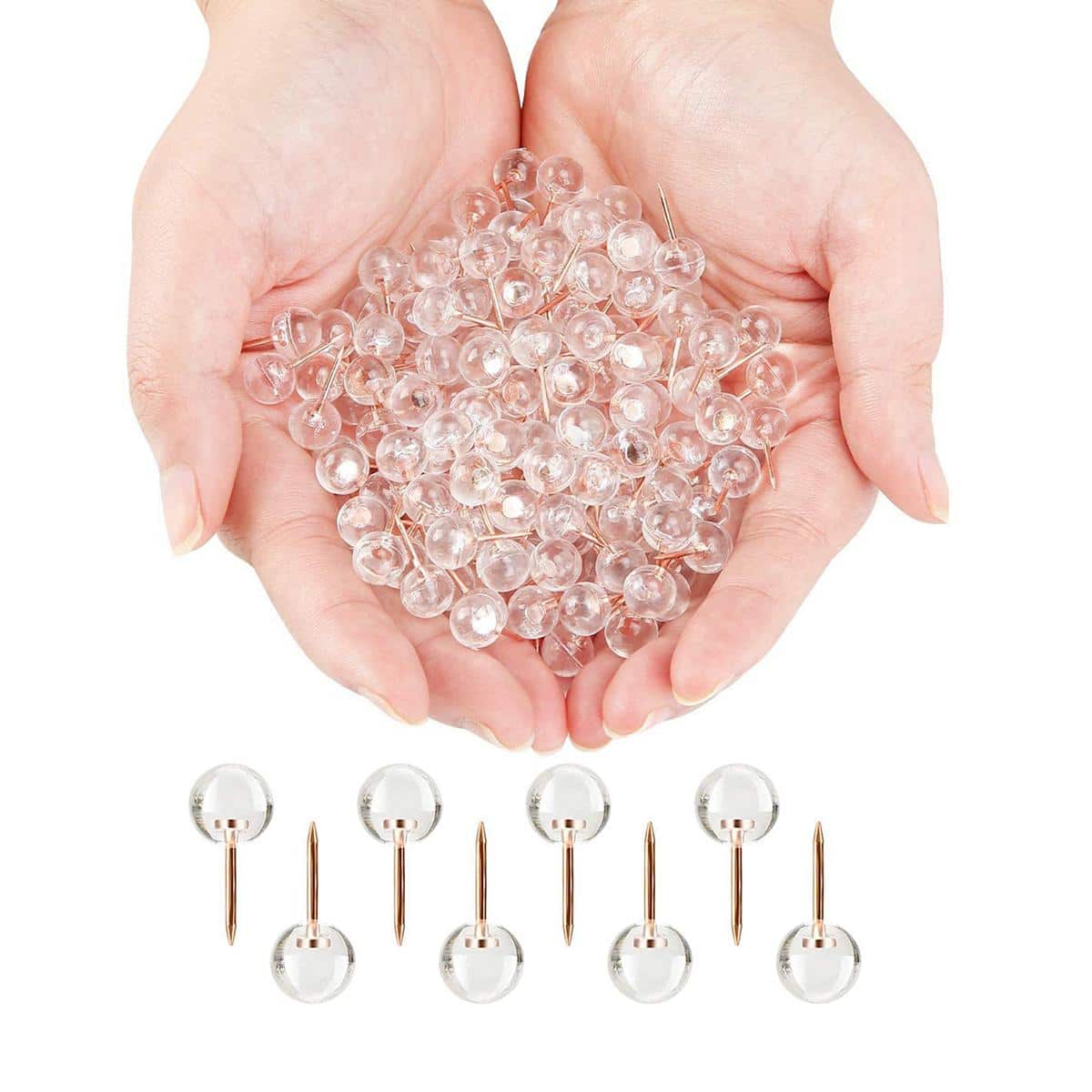 Tablero 50 de plástico transparente redondo empuje pines dibujo pines ...