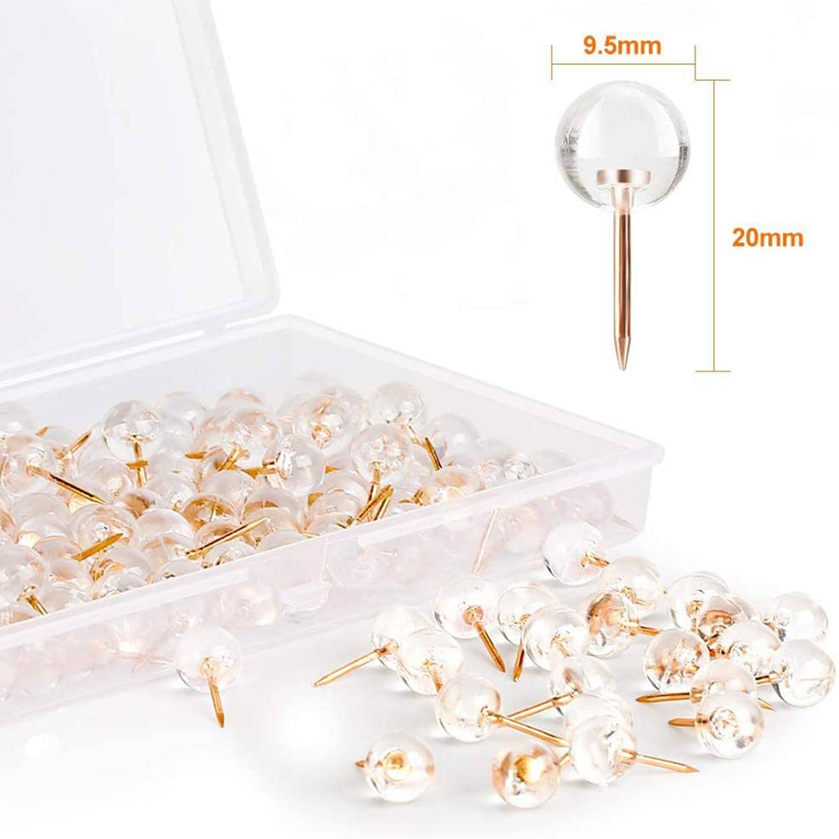 Tablero 50 de plástico transparente redondo empuje pines dibujo pines ...