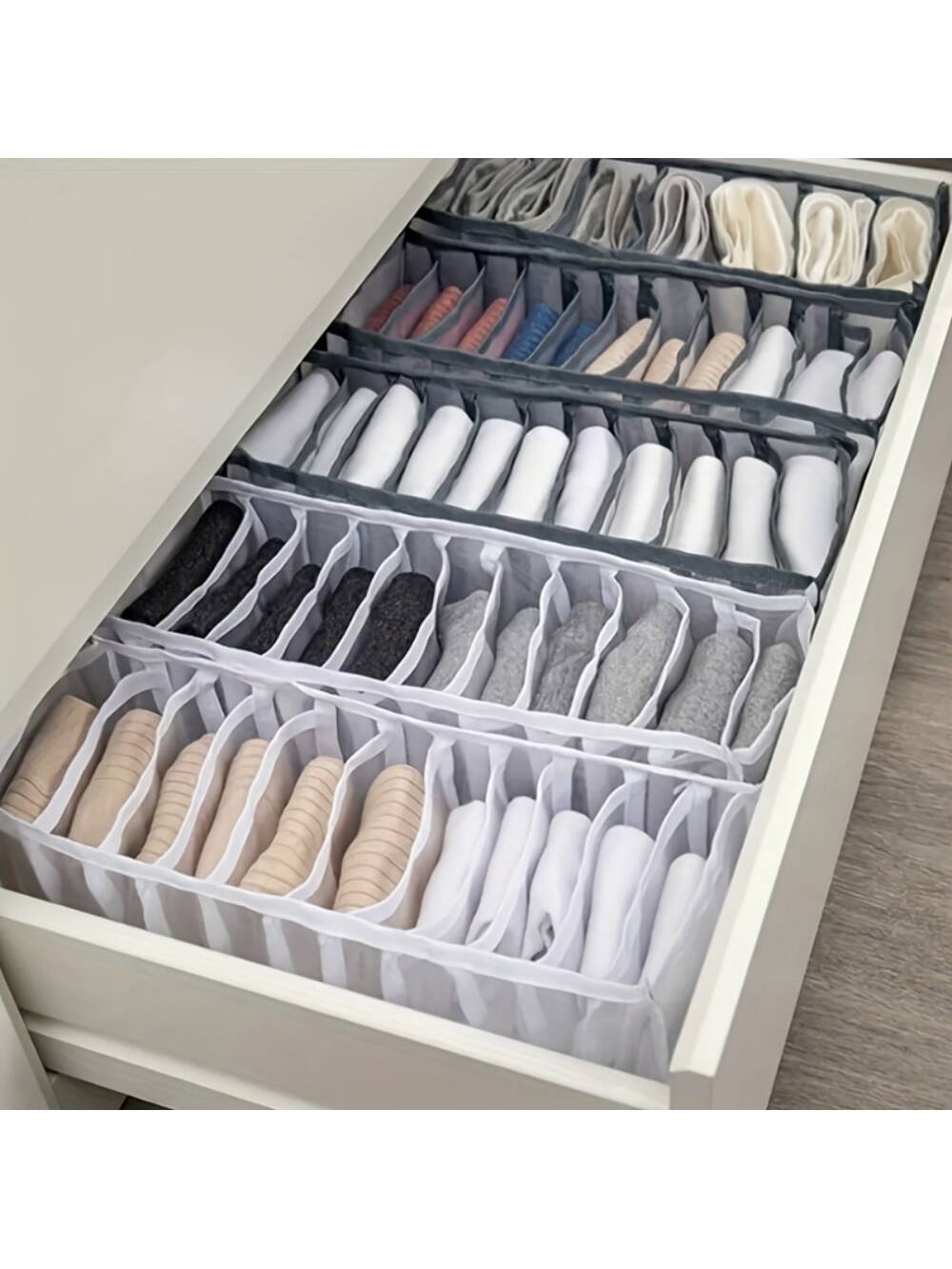 Underwear Storage Box, Mesh Compartment For Stockings, Bra & Panties ...