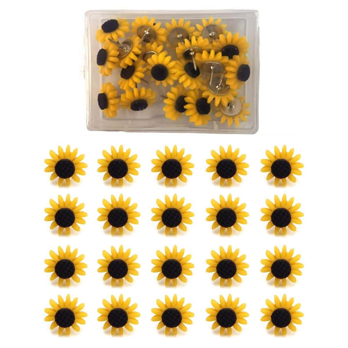 Tablero 20 con girasol empuje pines de resina dibujo pines para corcho ...