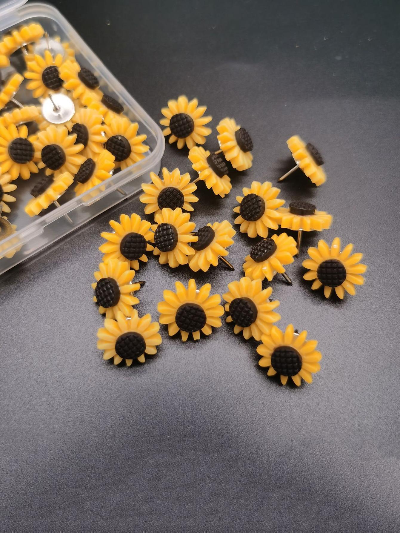 Tablero 20 con girasol empuje pines de resina dibujo pines para corcho ...