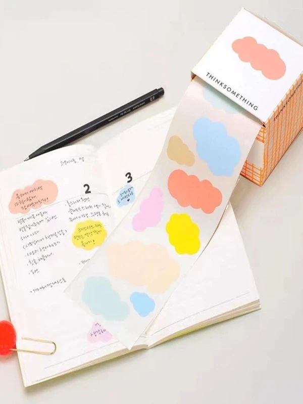 100 Sheets/box Diy Cloud Shaped Pull-out Sticky Notes For Students To ...