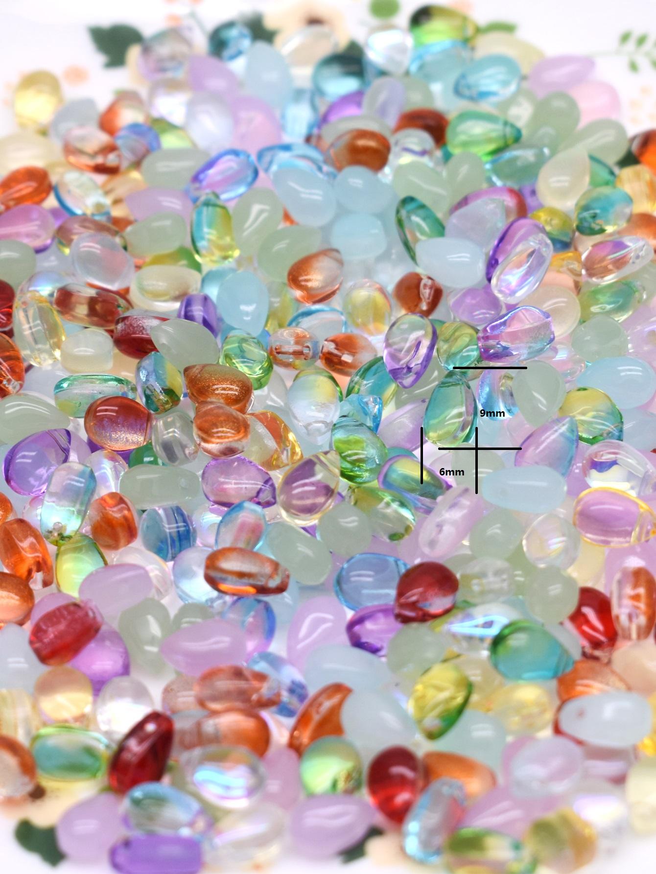 6x9mm 60pcs a bag tear drop Mix color star glass beads for Jewelry ...
