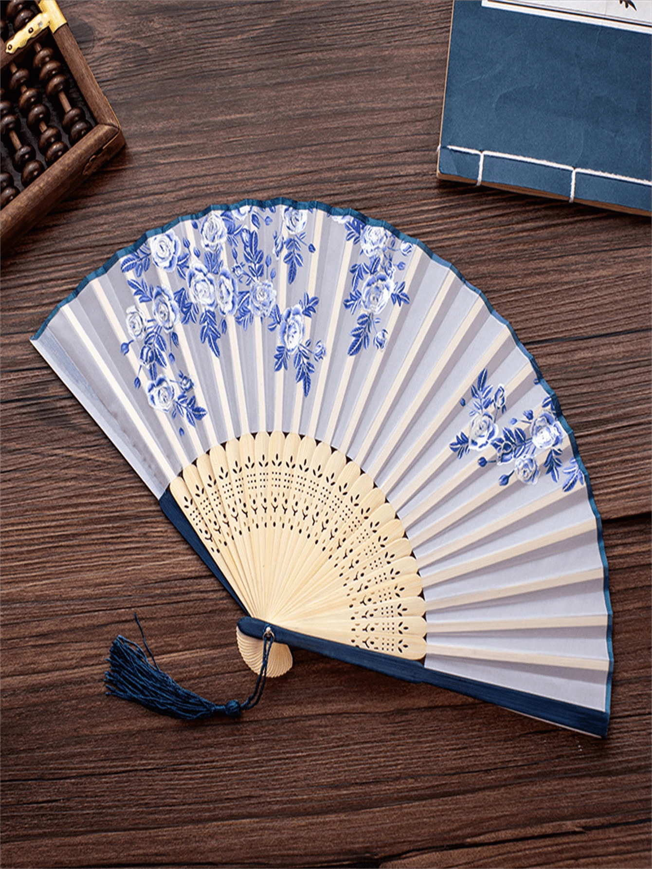 1pc Floral Patterned Party Hand Fan, Foldable Chinese Decorative Fan ...