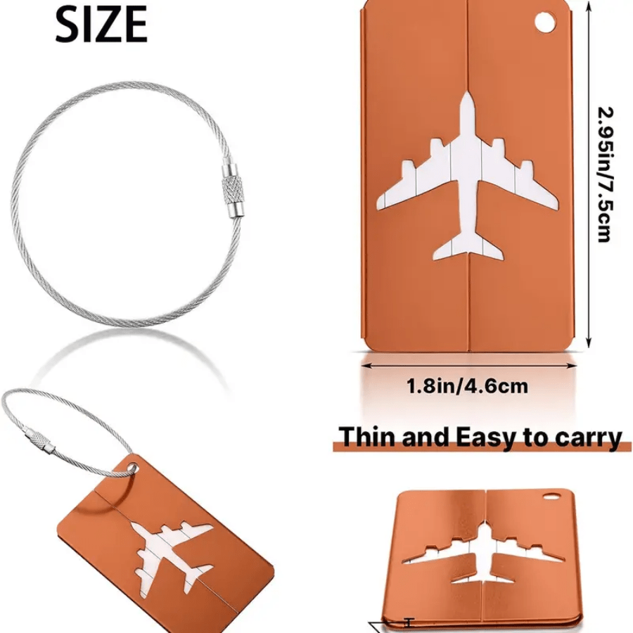 8Pcs Colorful Aluminium Luggage Tags With Name ID Cards, Stainless ...