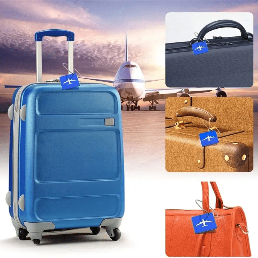 8Pcs Colorful Aluminium Luggage Tags With Name ID Cards, Stainless ...