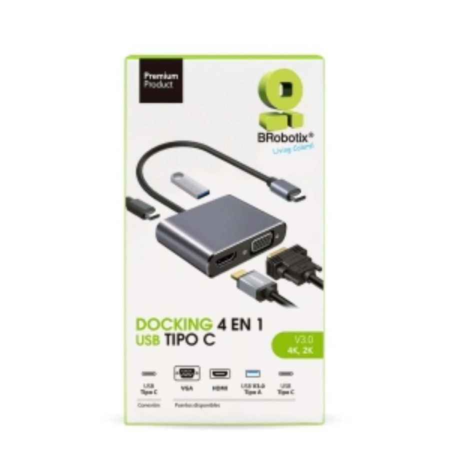 Multiport Adapter 4 In 1 USB Splitter Type C To VGA, HDMI, USB V3.0 ...