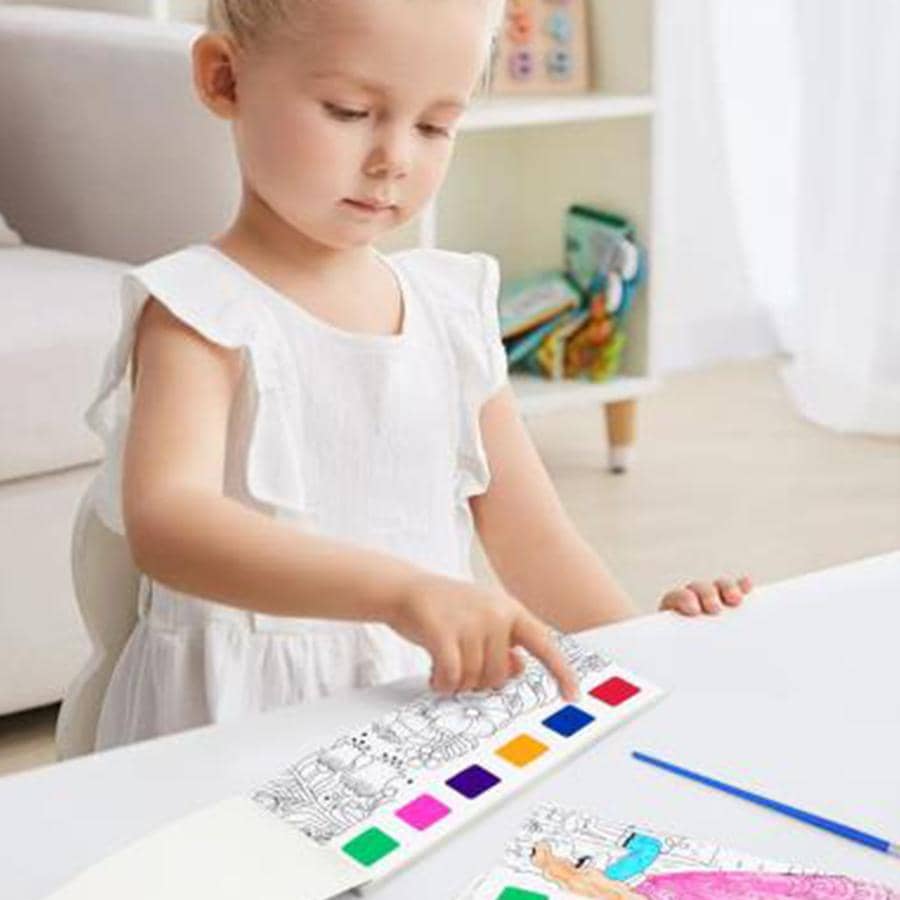 Creative Watercolor Coloring Book DIY Drawing Notebook Cartoon Sticky ...