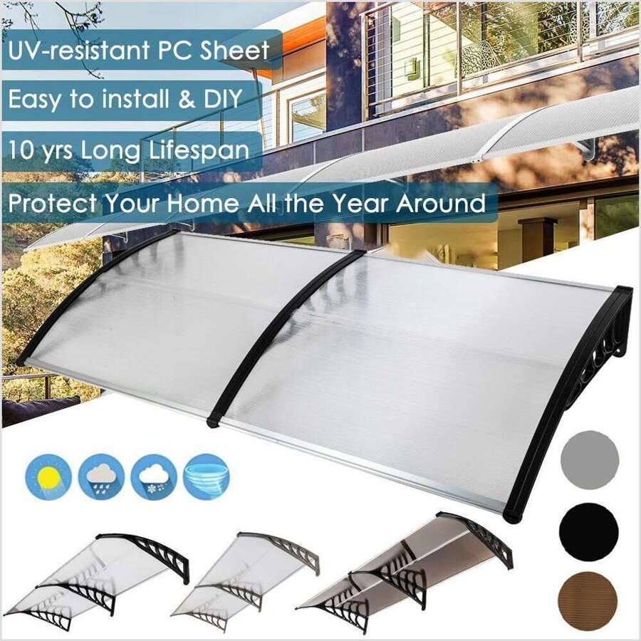 Outdoor Window Awning Canopy Sun Shade Door Canopy Rain Snow Cover Yard ...