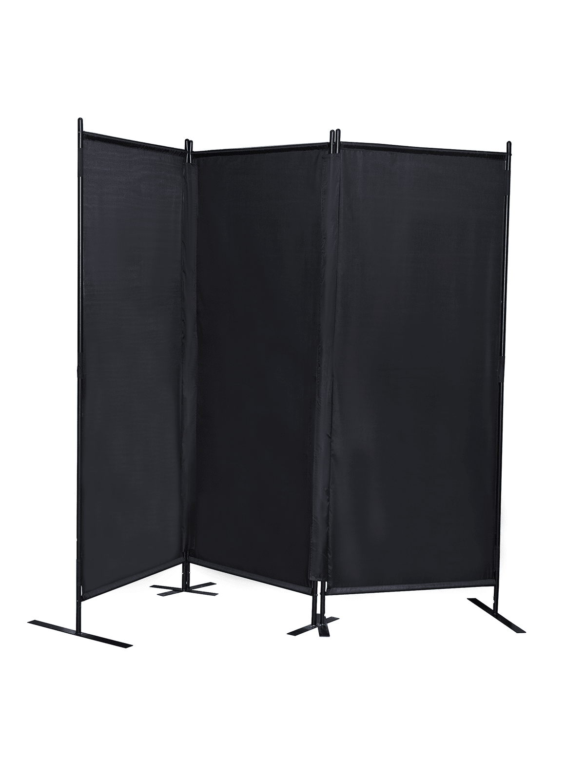 6 Ft Modern Room Divider, 3-Panel Folding Privacy Screen w/ Metal ...