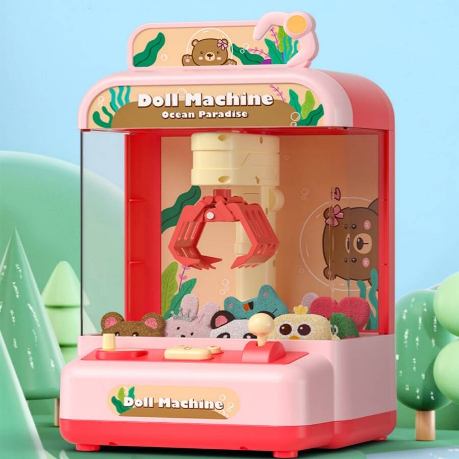 Pink Children's Home Claw Machine, Mini Claw Machine And Capsule Toy ...