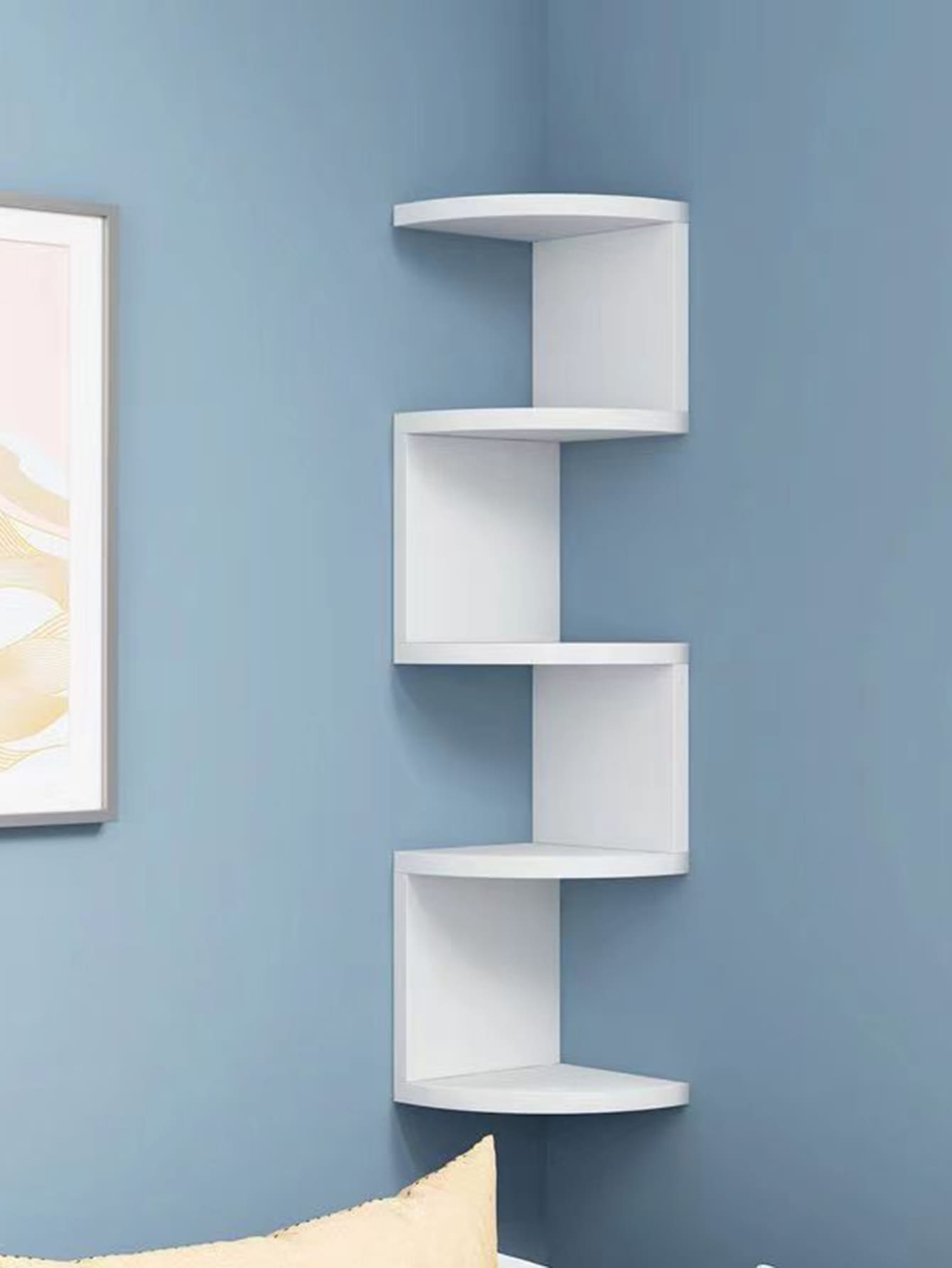 1pc Creative Wall Mounted Triangular Corner Shelf With Half-circle ...