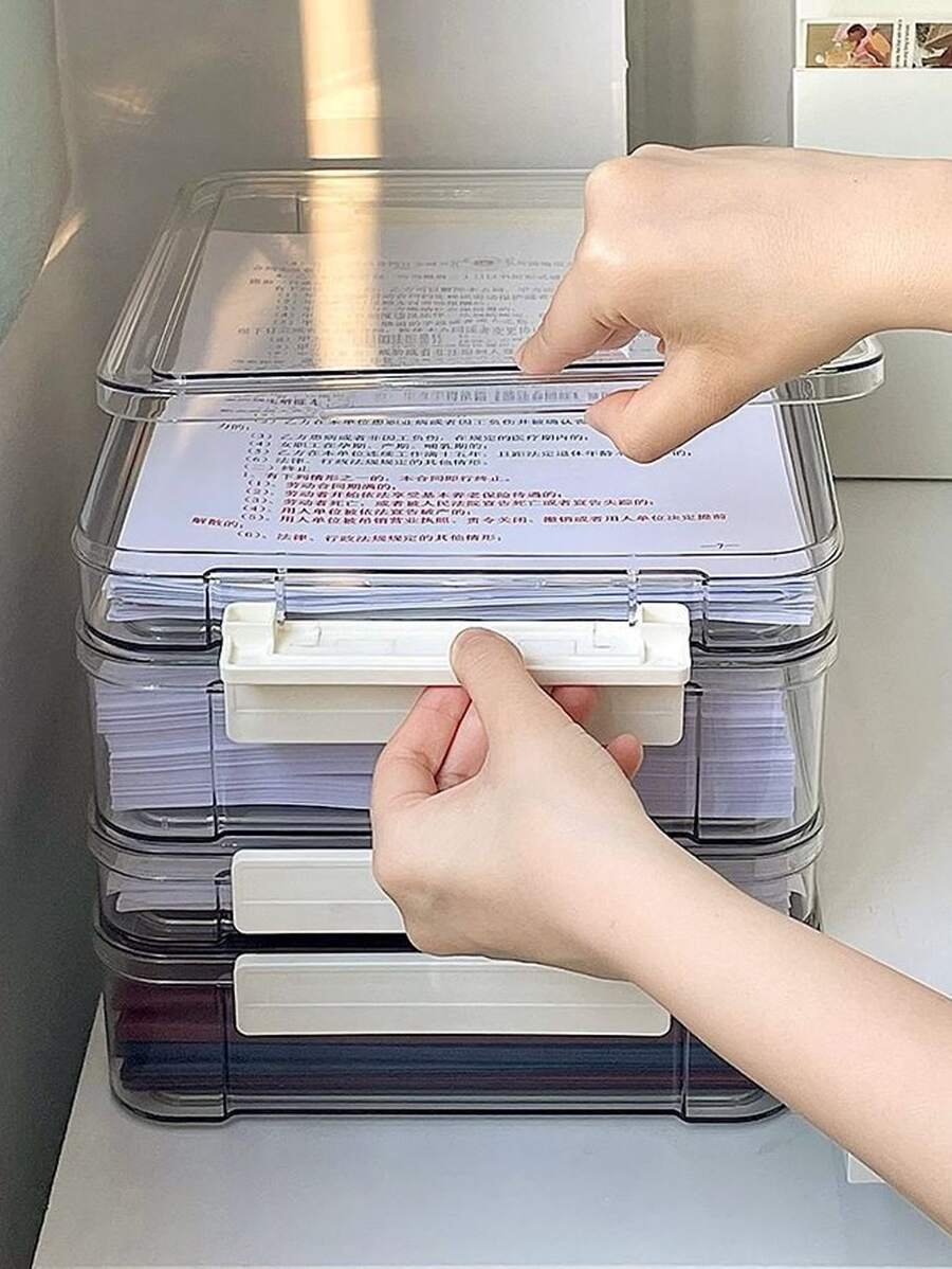 1pc Acrylic Desktop Document Organizer Tray, Office File And Document ...