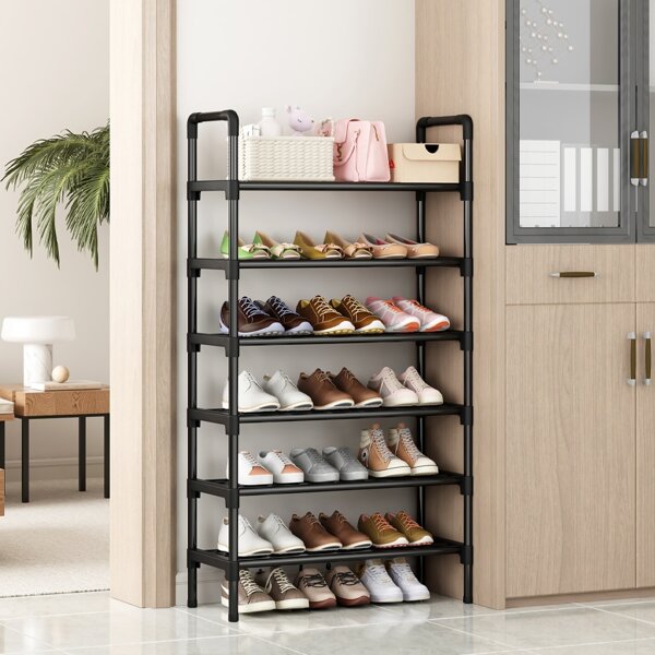 Black Minimalist Shoe Rack For Storage | SHEIN UK
