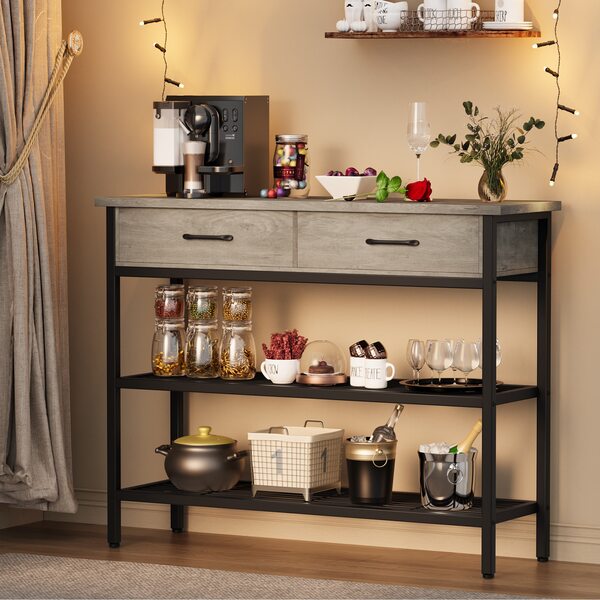 Entryway Table, Console Table with 2 Drawers, Sofa Table with Storage ...